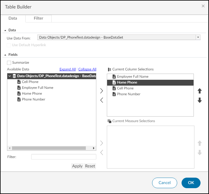 Example: Use the same entity to display different data in multiple columns